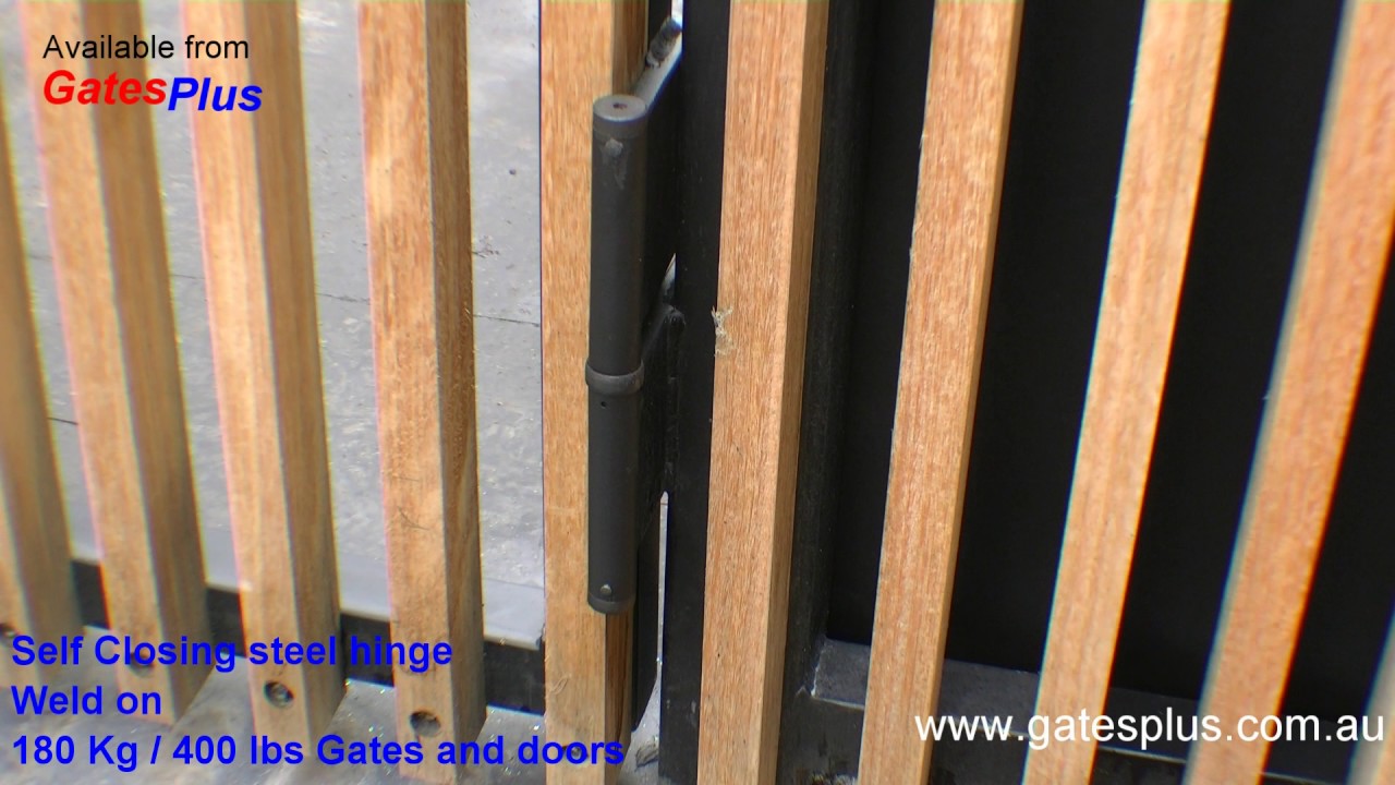 Self Closing hinge for heavy gates - YouTube
