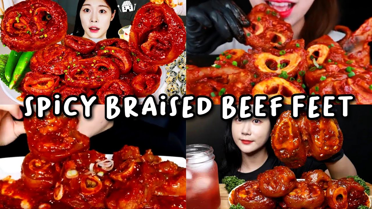 ASMR Spicy Braised Beef Feet Mukbang Compilation🌶 🔥 - YouTube
