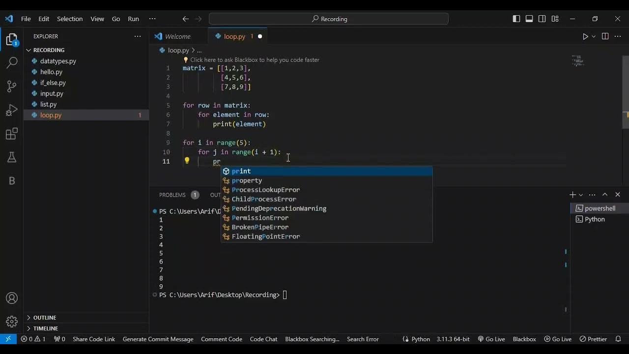 Loops in Python - Nested for loops Part 2 - YouTube