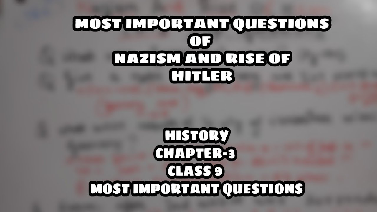 Nazism Important Questions with Answers Part-1 - YouTube