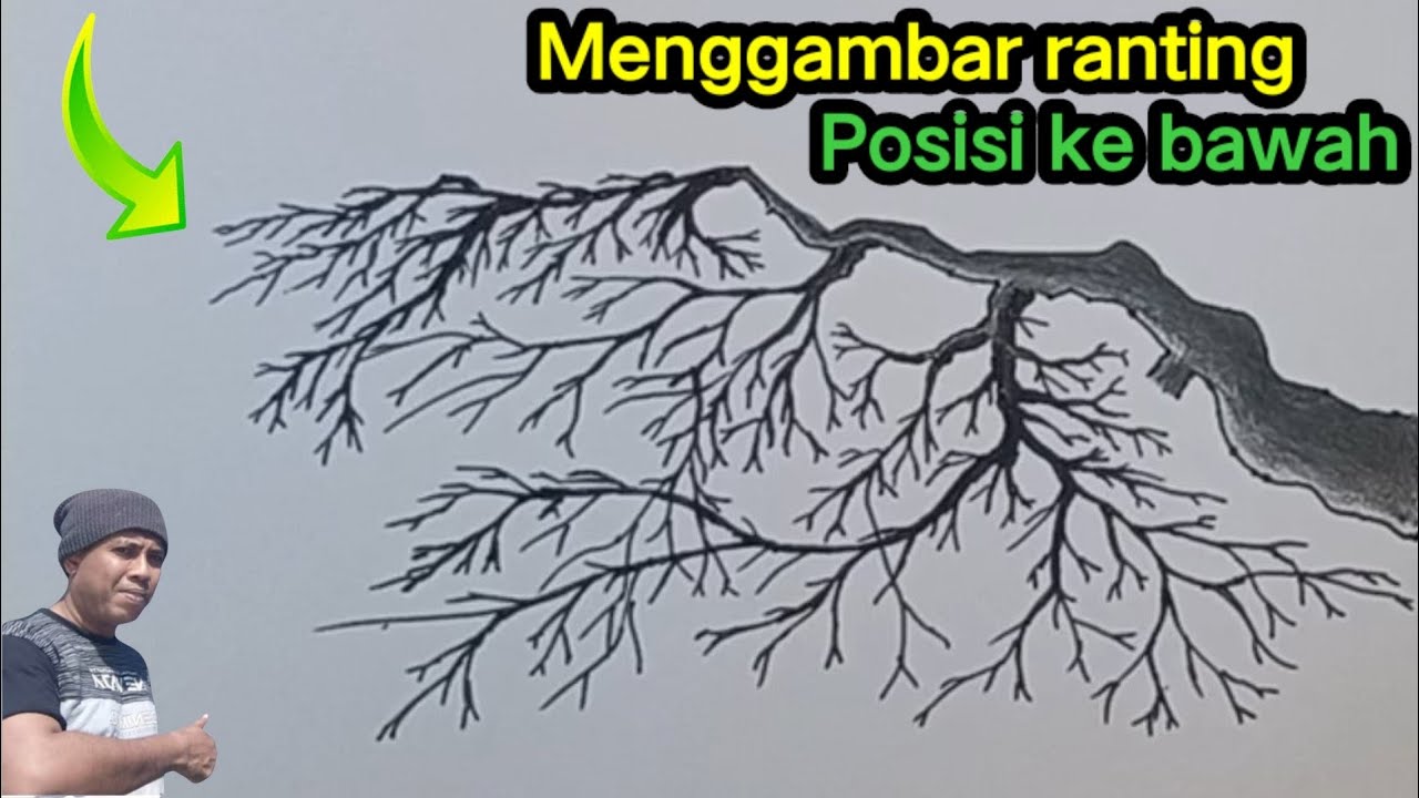 Cara menggambar ranting pohon posisi ke bawah part 5 II Tutorial ...