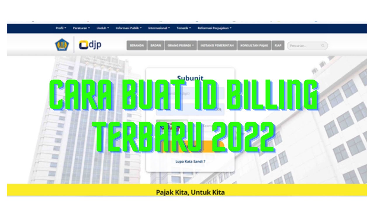 Cara Membuat E - Billing Pajak Online Terbaru 2022 || DJP Online - YouTube