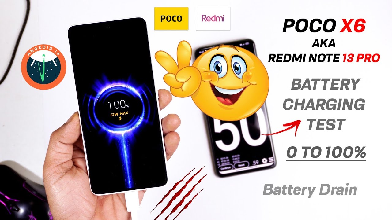 Redmi Note 13 Pro / Poco X6 Battery Charging Test, 0 to 100% real life ...