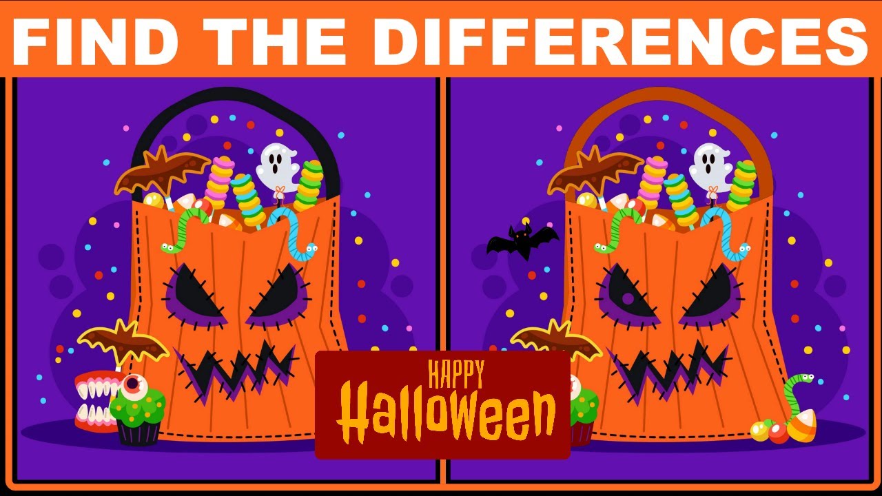 Halloween - Find the 4 differences game - YouTube