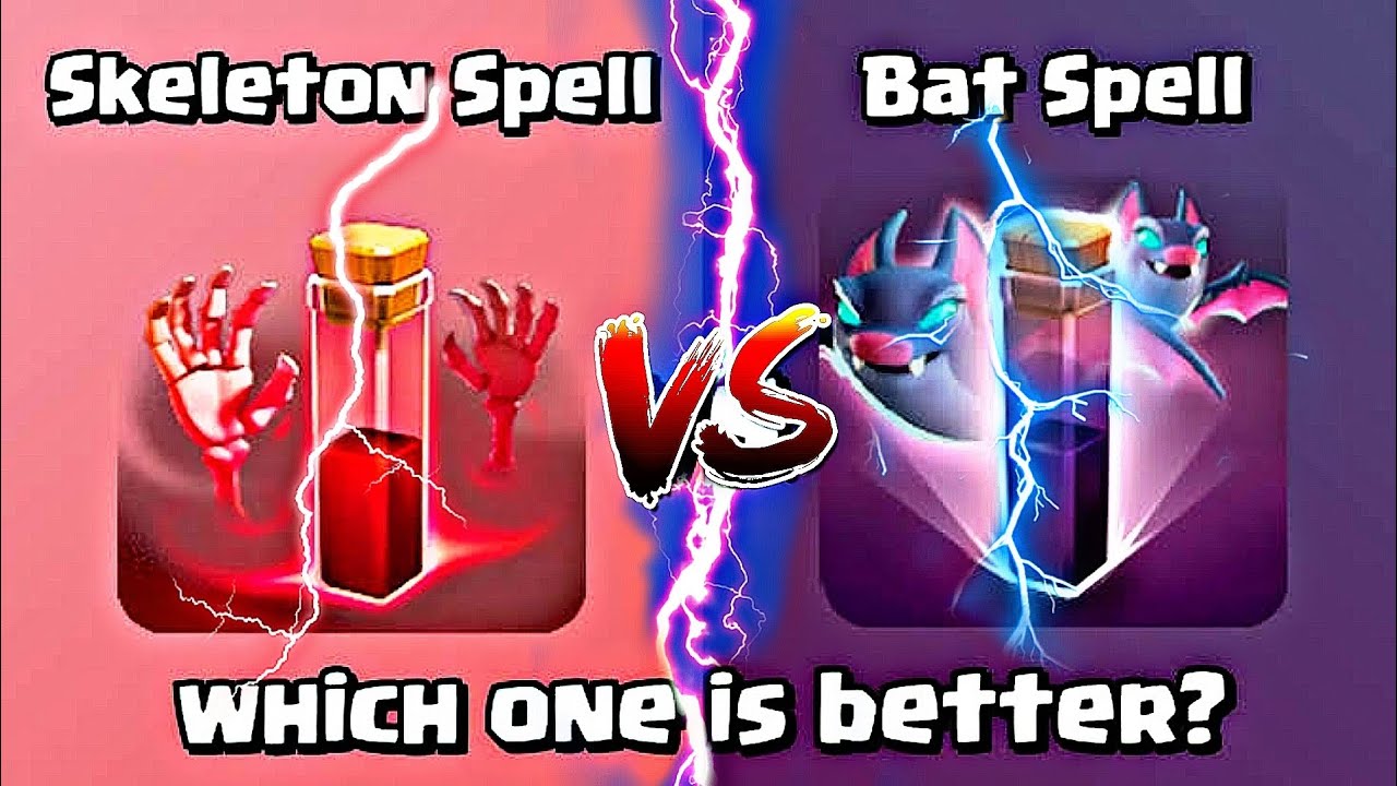 skeleton spell ☠️ vs bat spell 🦇#clashofclans #coc #gaming - YouTube