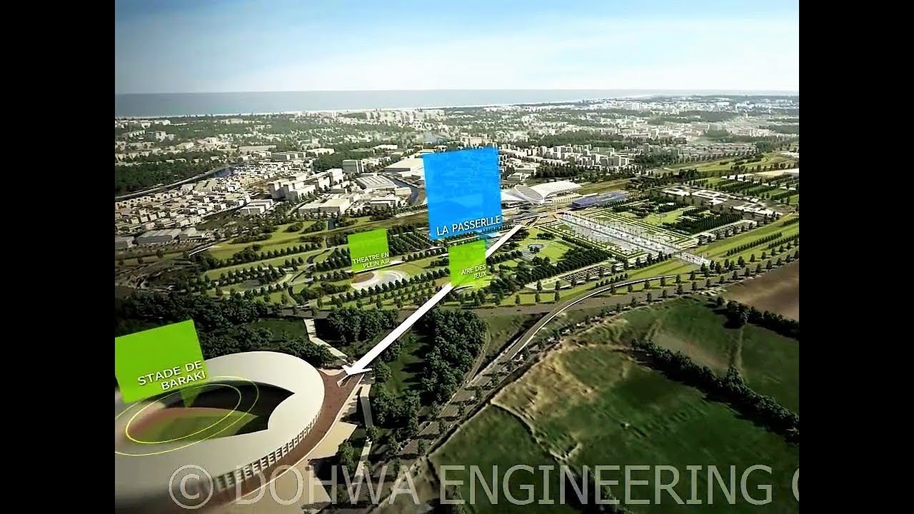 PASSERELLE STADE BARAKI AVEC LA FUTURE GARE D'ALGER - YouTube