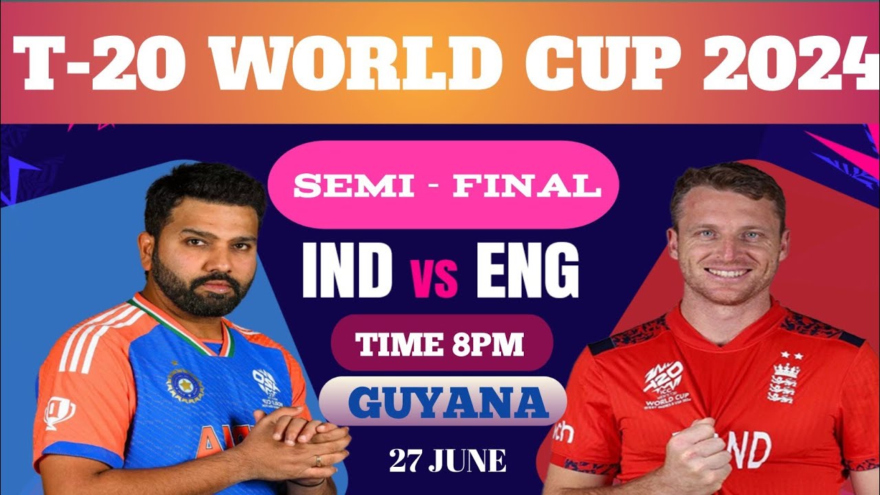 T-20 WORLD CUP 2024 Semifinal : India vs England Preview ,H2H Record ...