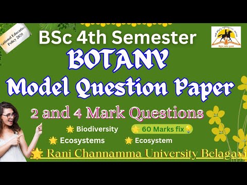 BSc 4th Semester | BOTANY Model Question Paper 💡| Important Questions 👍 ...