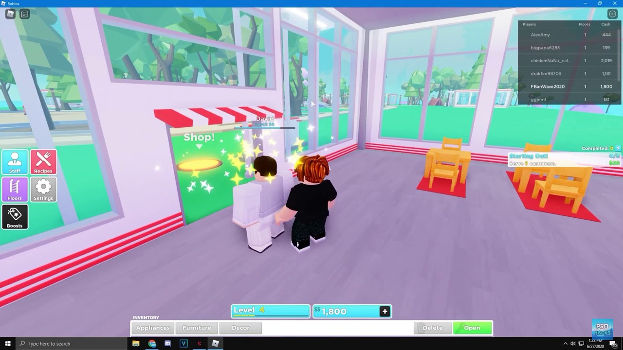 MY RESTAURANT SCRIPT [ INFINITE MONEY AND LEVEL! - YouTube