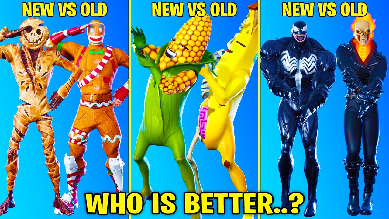 NEW SKINS vs OLD SKINS in Fortnite Dance Battle! (Venom vs Ghost Rider ...