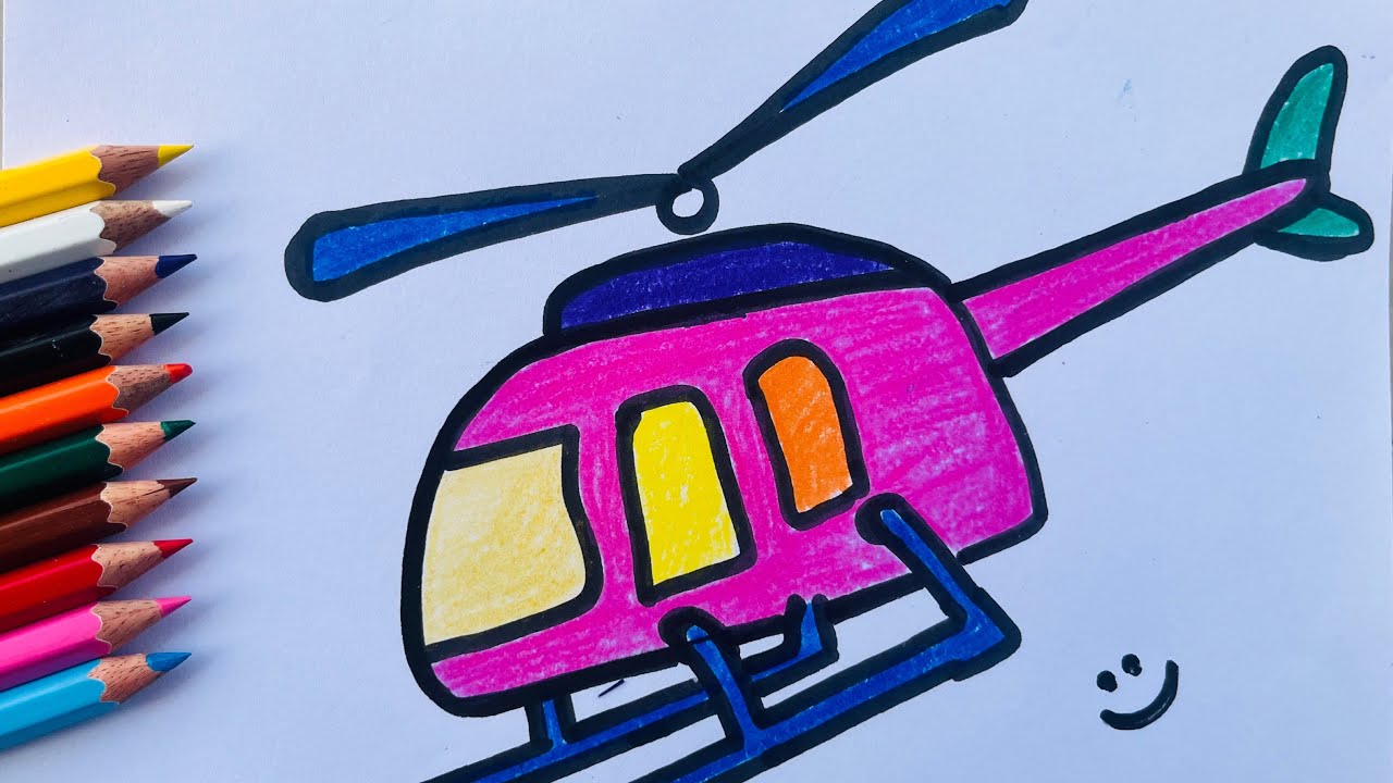 Helicopter Drawing for Kids | How to Draw Helicopter Easy Step by Step ...