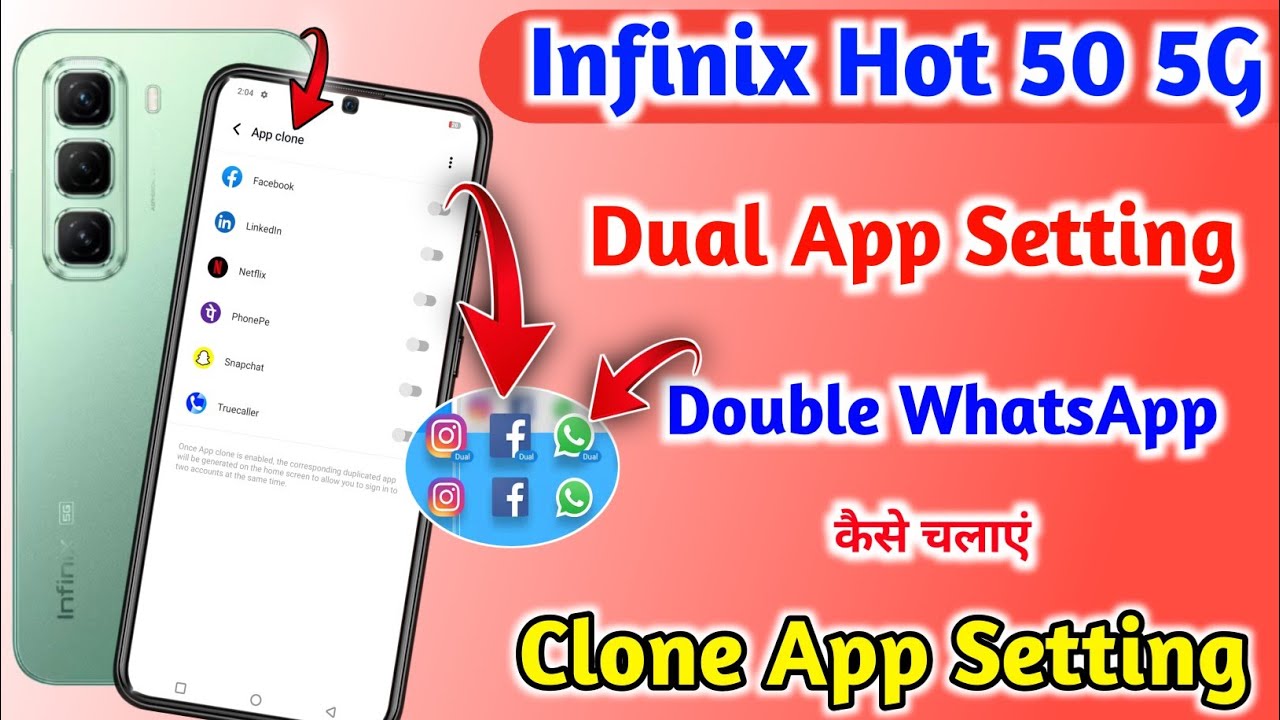 Infinix hot 50 5g Dual App Setting || How to Create Dual Apps in ...