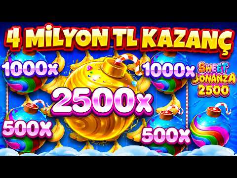 SLOT OYUNLARI | SWEET BONANZA 2500 | YENİ SLOT OYUNU | 4 MİLYON TL KAZANÇ !! #slot #slotoyunları