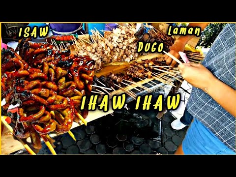 FILIPINO STREET FOOD BARBEQUE ISAW, TENGA NG BABOY, DUGO, LIEMPO ETC ...