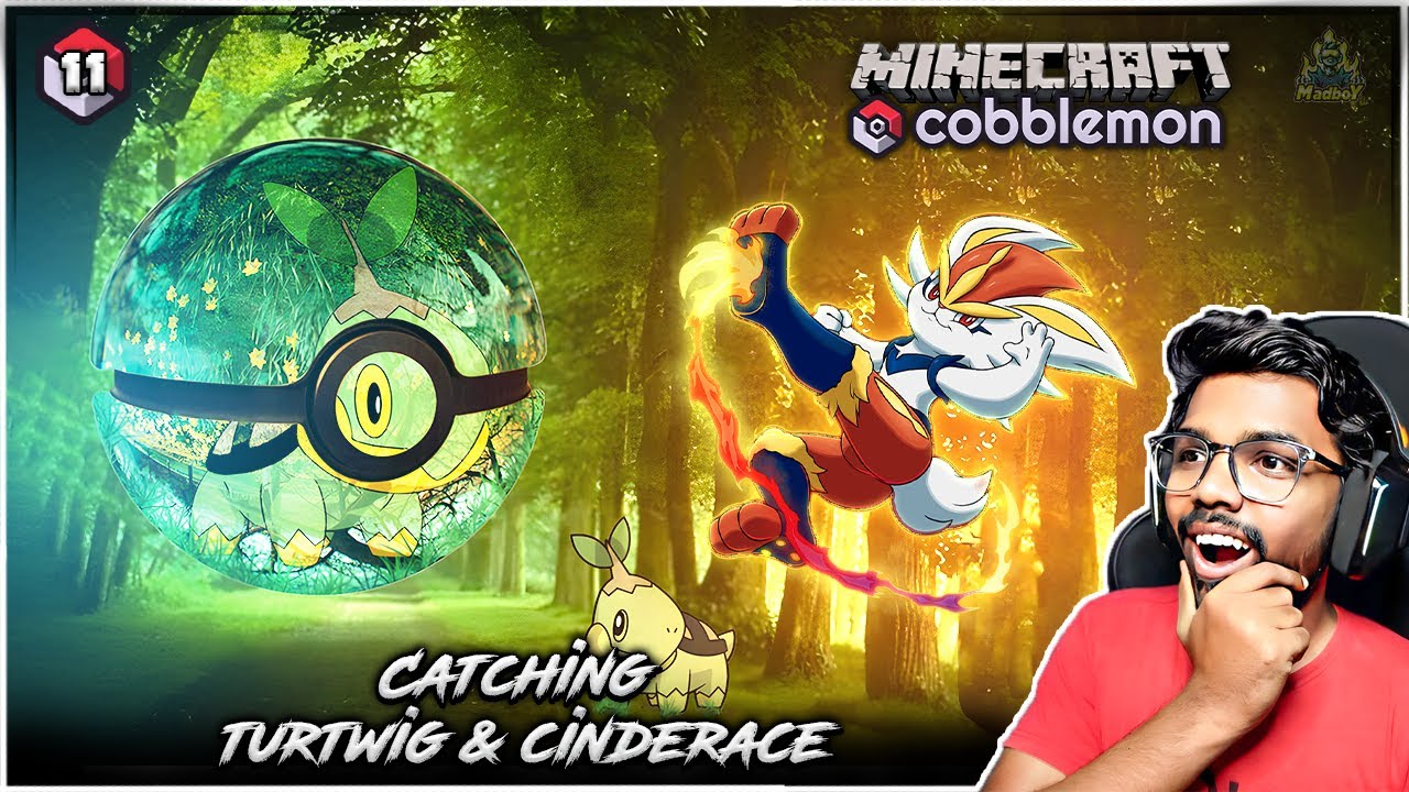 CATCHING TURTWIG & CINDERACE 😱 | Minecraft Cobblemon | Maddy Telugu ...