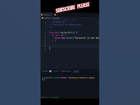 Factorial in Javascript #javascript #problemsolving #coding #shorts #codevoicebd - YouTube