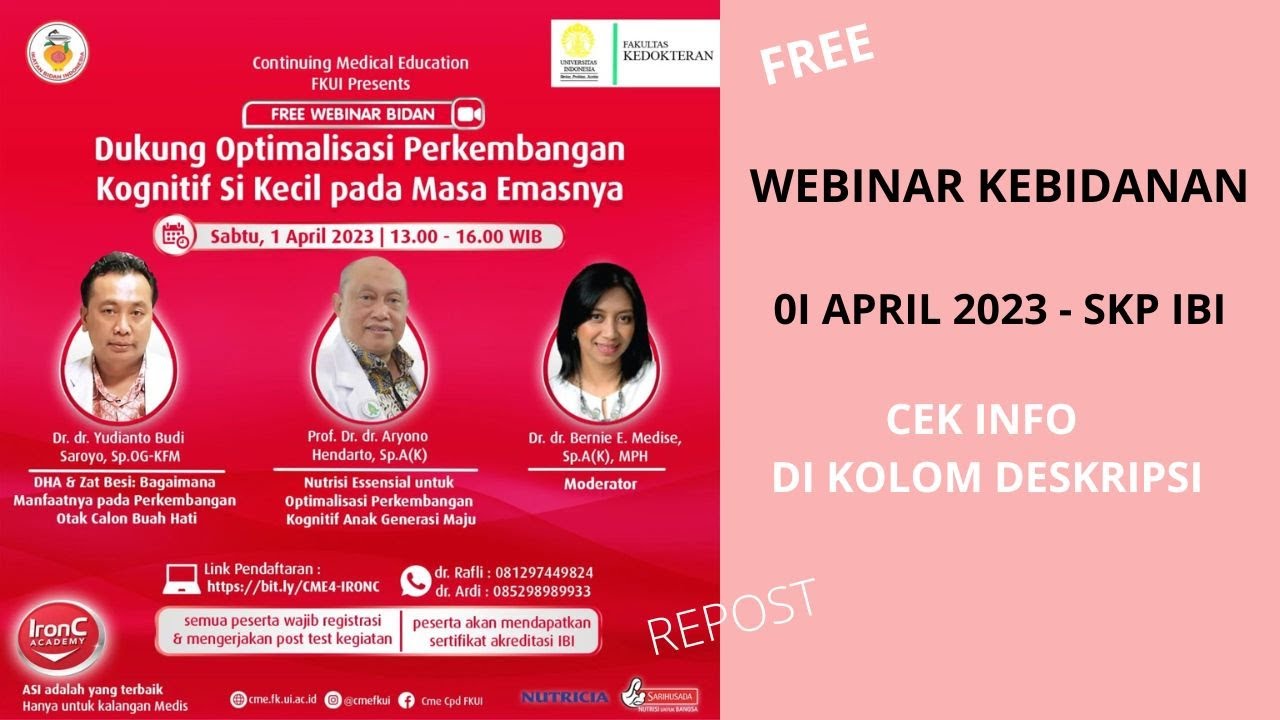 WEBINAR KEBIDANAN GRATIS - SKP IBI - 01 APRIL 2023 - YouTube