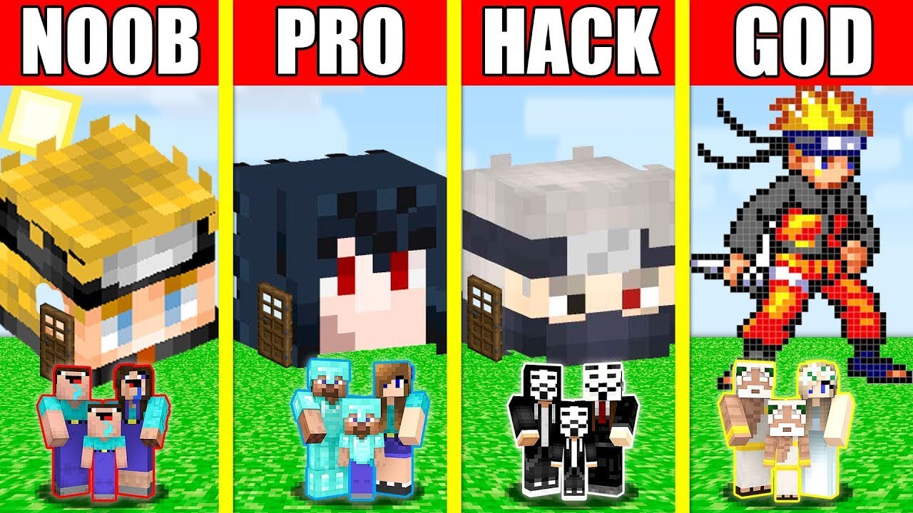 NARUTO INSIDE HOUSE BUILD CHALLENGE || NOOB vs PRO || IN#minecraft ...
