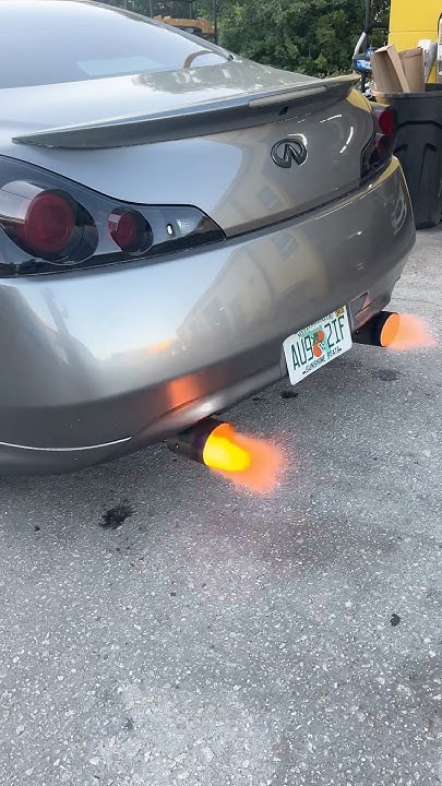 G37 SHOOTS FLAMES AFTER TUNE UP - YouTube