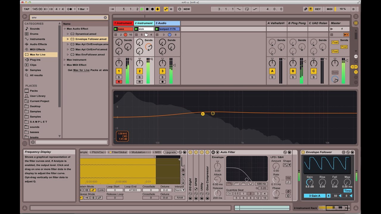 Dynamic EQing / frequency-specific compression in Ableton Live 9 using Max4Live and EQ8 - YouTube
