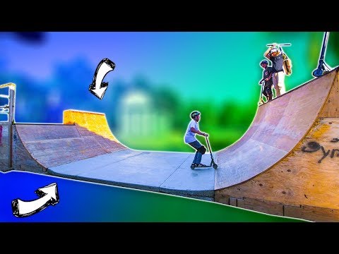 AWESOME DIY BACKYARD MINI RAMP ON SCOOTER! - YouTube