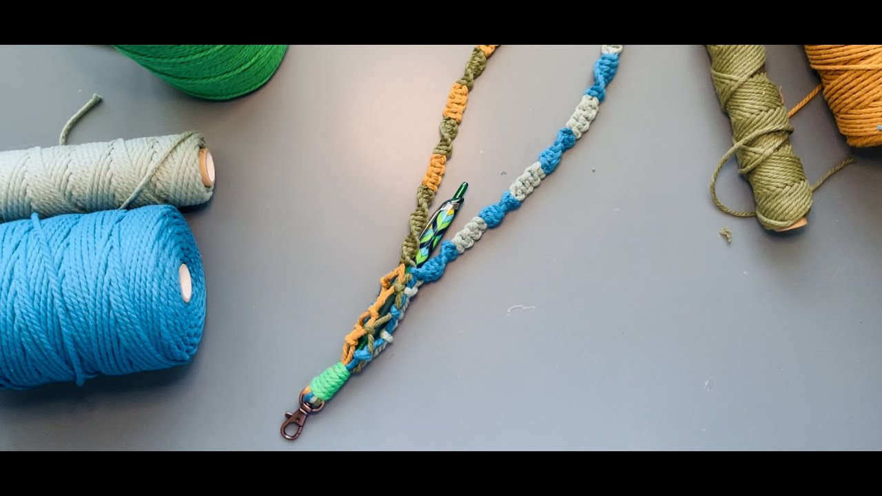 Macrame Two-toned Lanyard with a Pen Holder (Tutorial) - YouTube