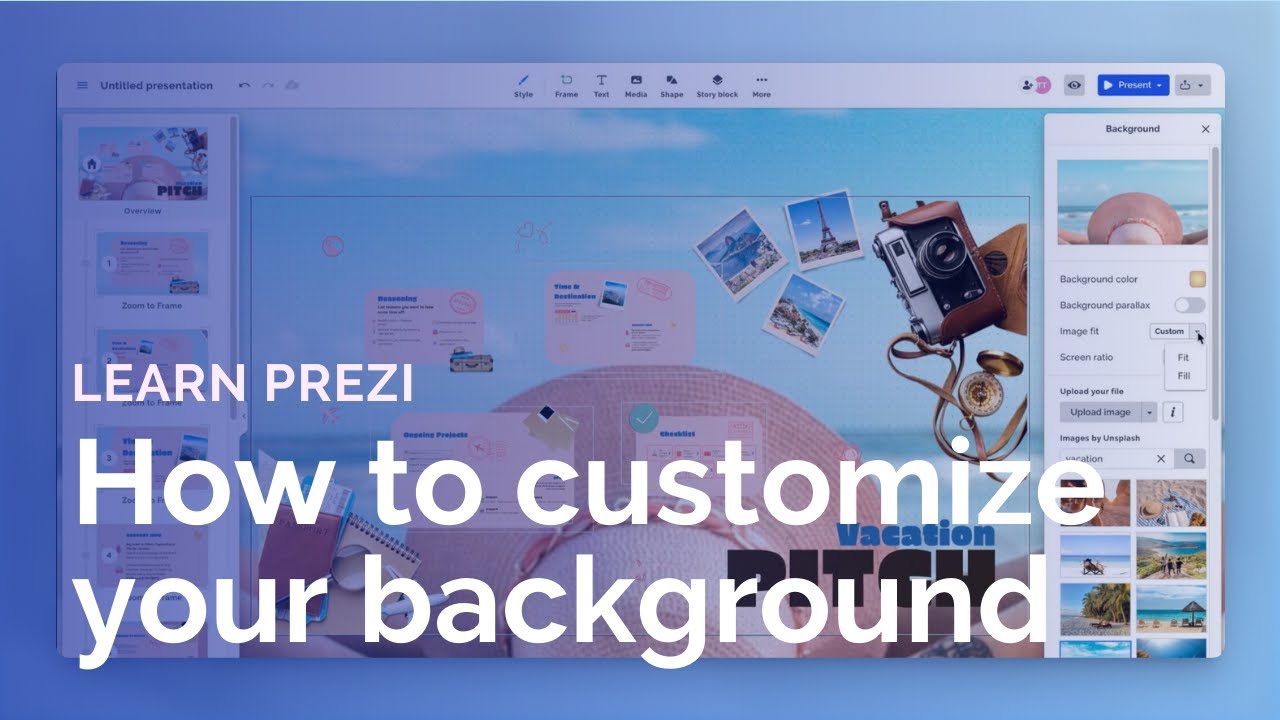 How to customize your background with Prezi Present - YouTube