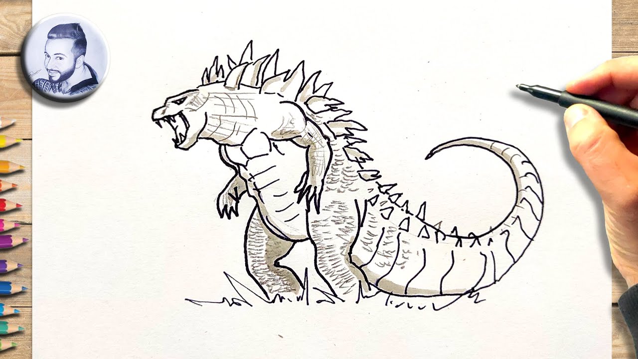 Dessins Faciles De Godzilla Easy How To Draw Godzilla Tutorial Video