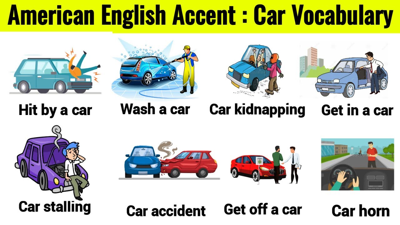 American English Speaking Practice | Car Vocabulary in English | Time ...