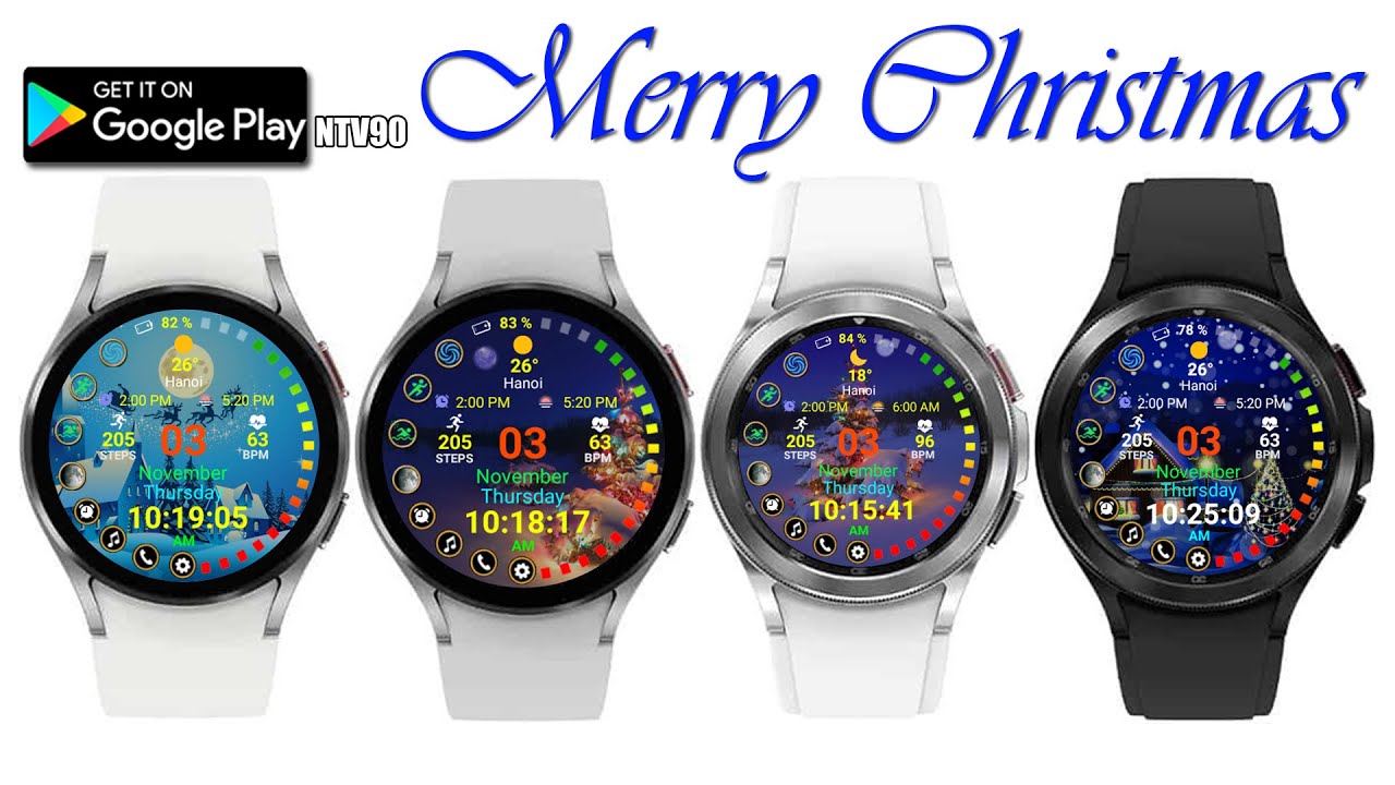 #wearos ⌚️ NTV90 - CHRISTMAS WATCHFACE - FOR SAMSUNG GALAXY WATCH 4 ...