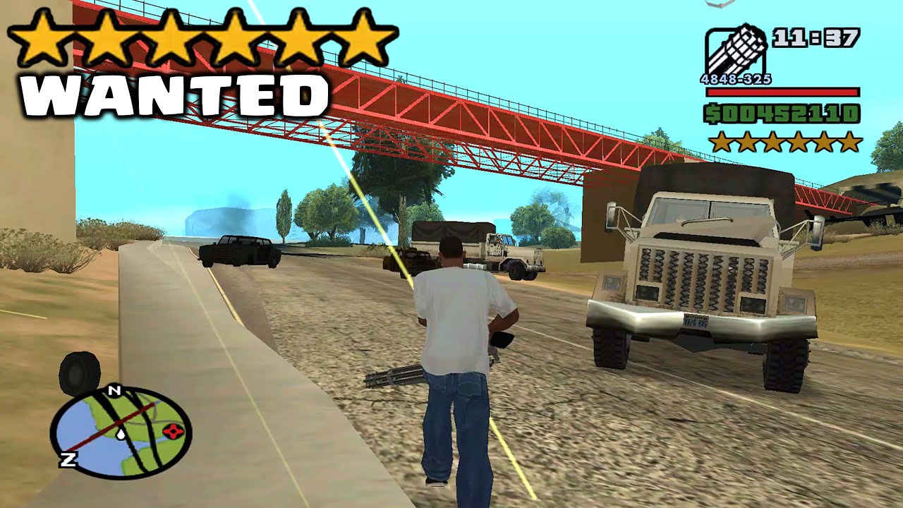 ⭐⭐⭐⭐⭐⭐SIX STARS WANTED LEVEL WITH MINIGUN | HOW TO GET 6 STAR WANTED IN ...