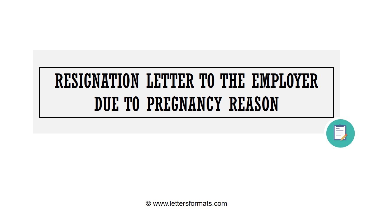 How to Write a Resignation Letter due to Pregnancy Reason - YouTube