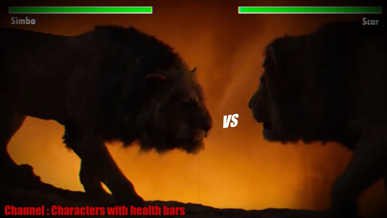 Simba vs. Scar WITH HEALTHBARS | Final Fight | HD | - YouTube