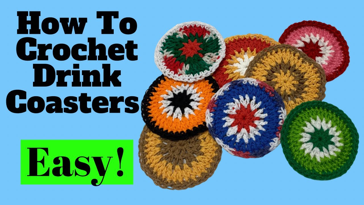 How To Crochet Drink Coasters - YouTube