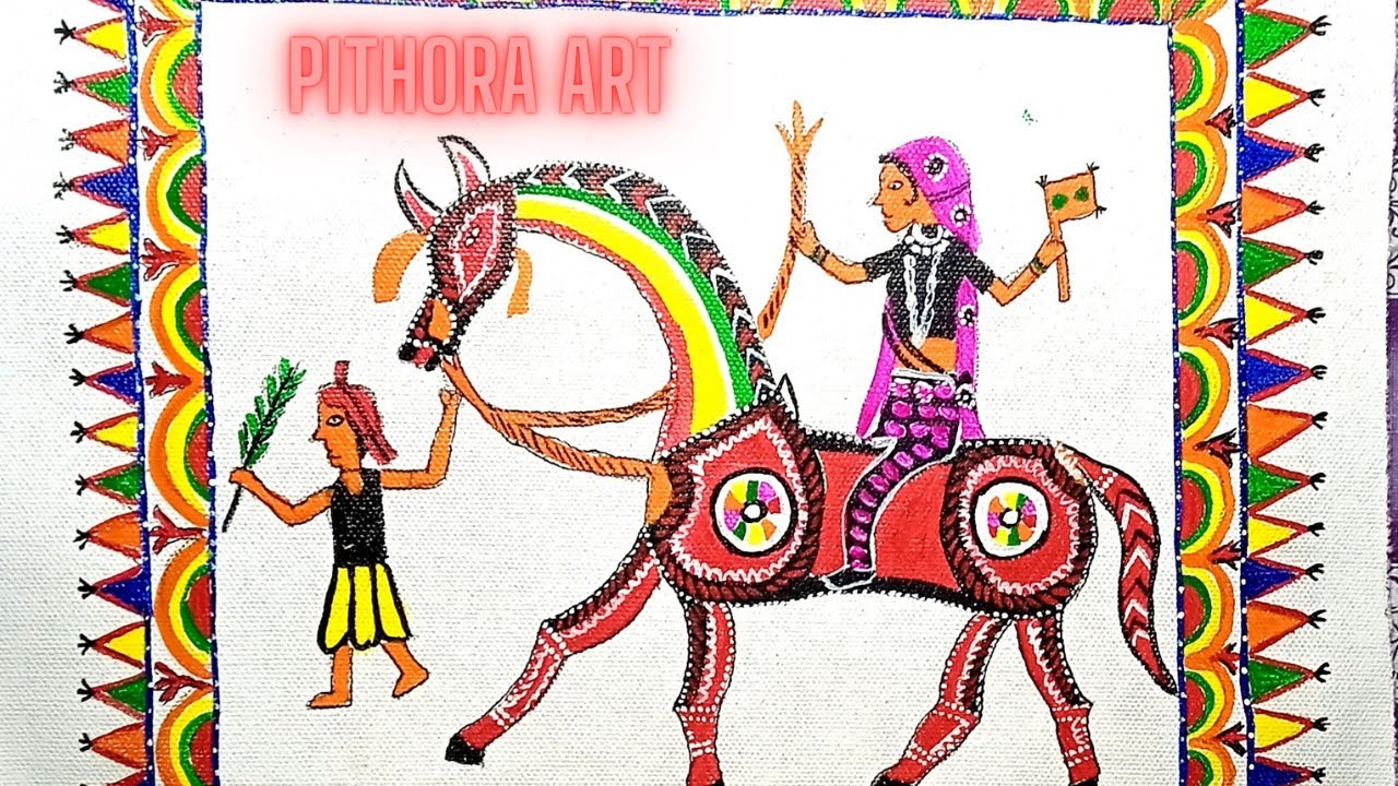 How to make Pithora art | Tribal art of Madhya Pradesh - YouTube