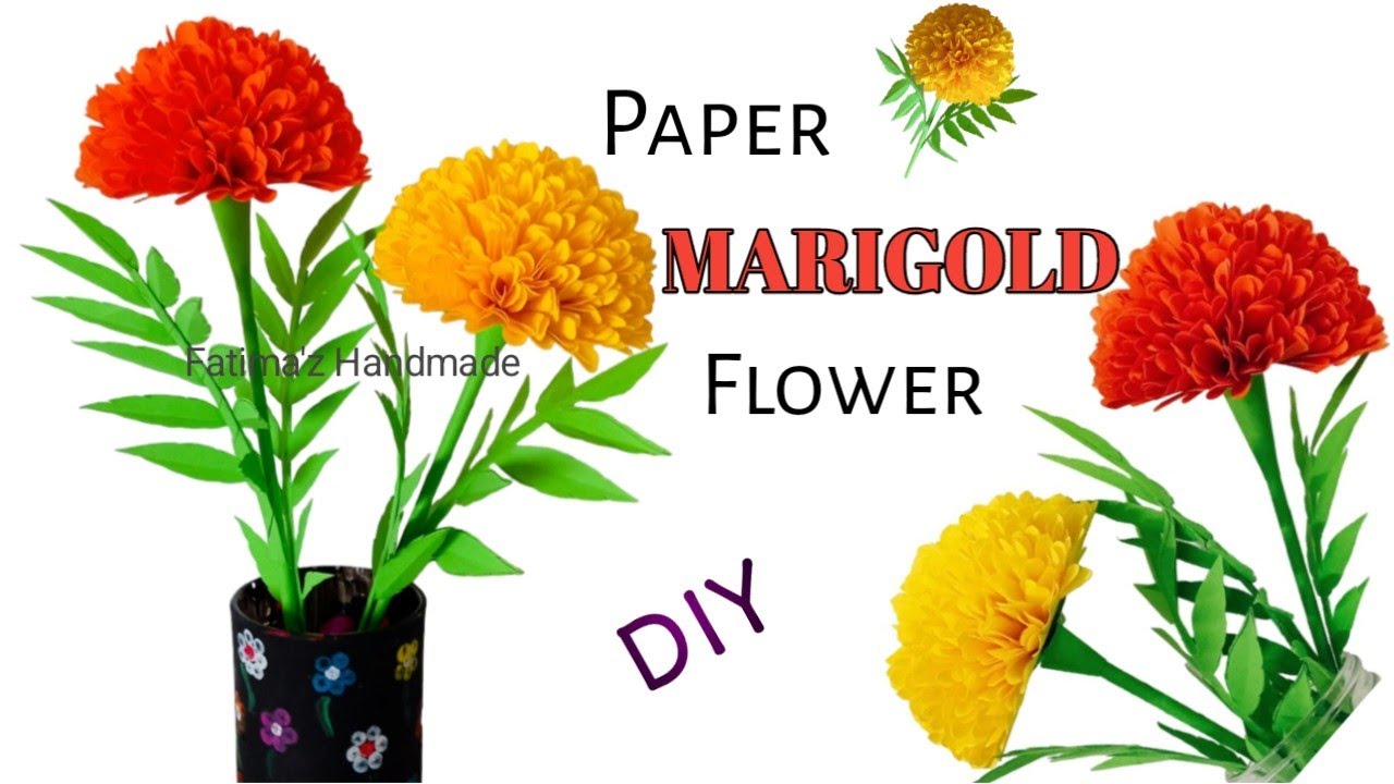 How To Make Paper Marigold Flower/Paper Flower/DIY/Fatima'z Handmade ...