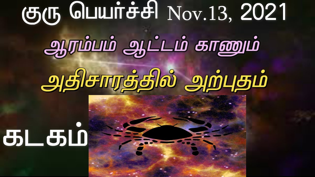 Guru Peyarchi 2021-2022 Kadaka Rasi - YouTube