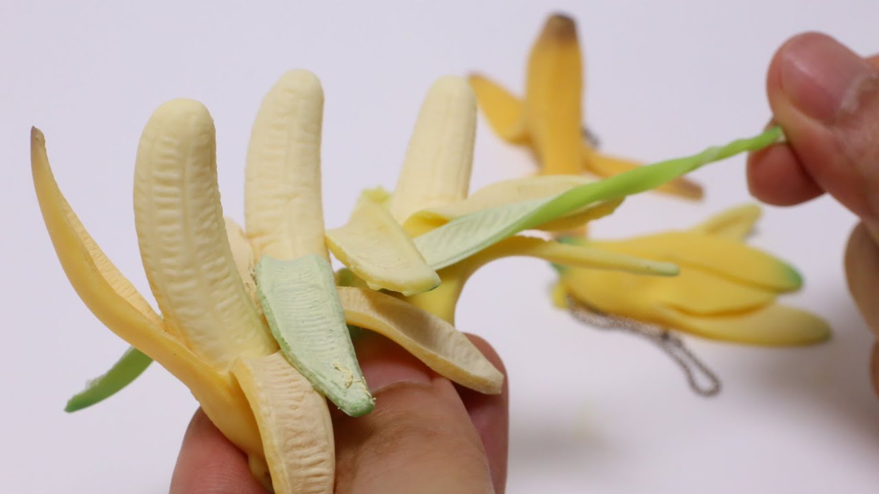 ASMR Squishy #056 Weird Mini Banana Squishies Gashapon - YouTube