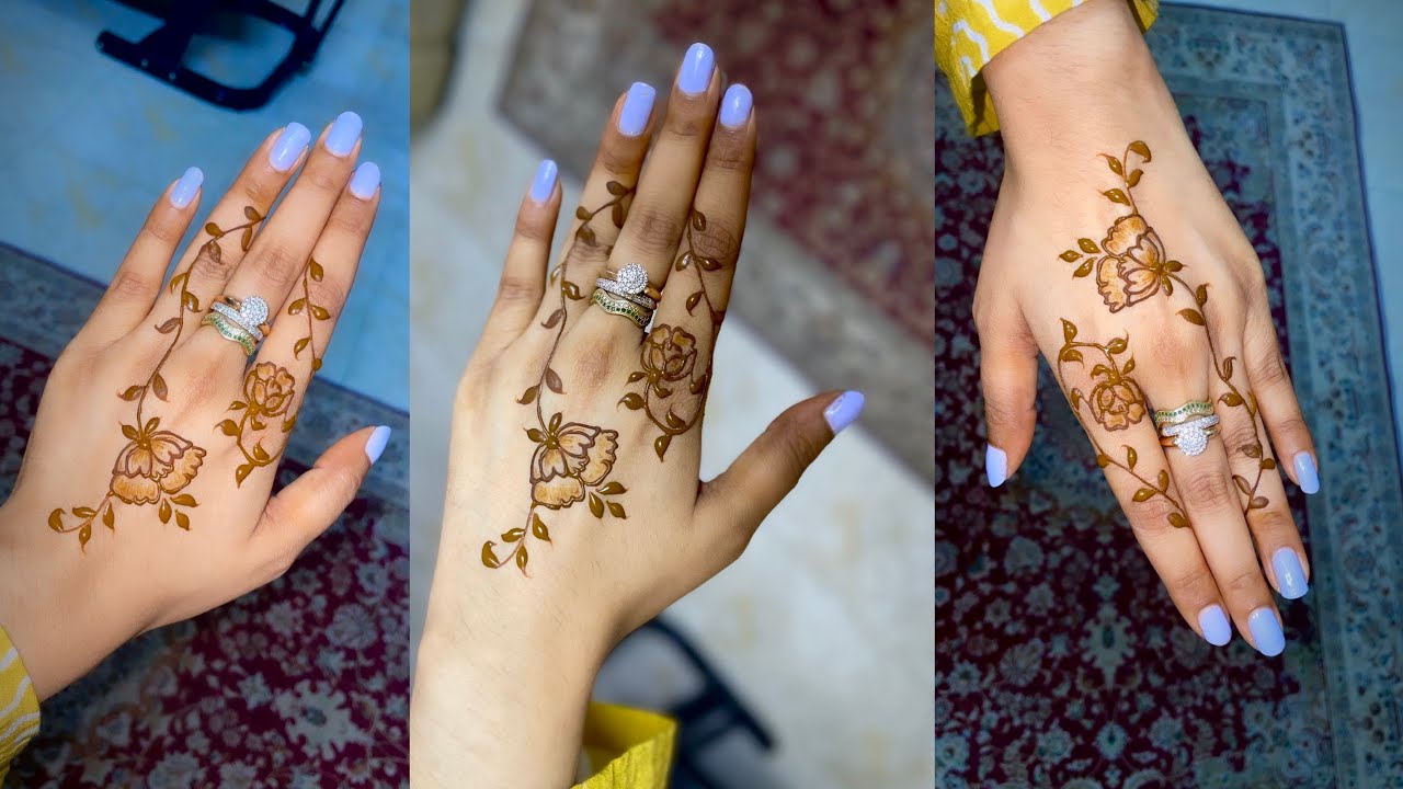 Simple Elegant Floral Henna Tutorial from Mehedi By Nowrin - YouTube