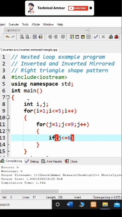 #88 Half Hollow Diamond Shape Pattern Program in C++ | C++ Programming #shorts #youtubeshorts ...