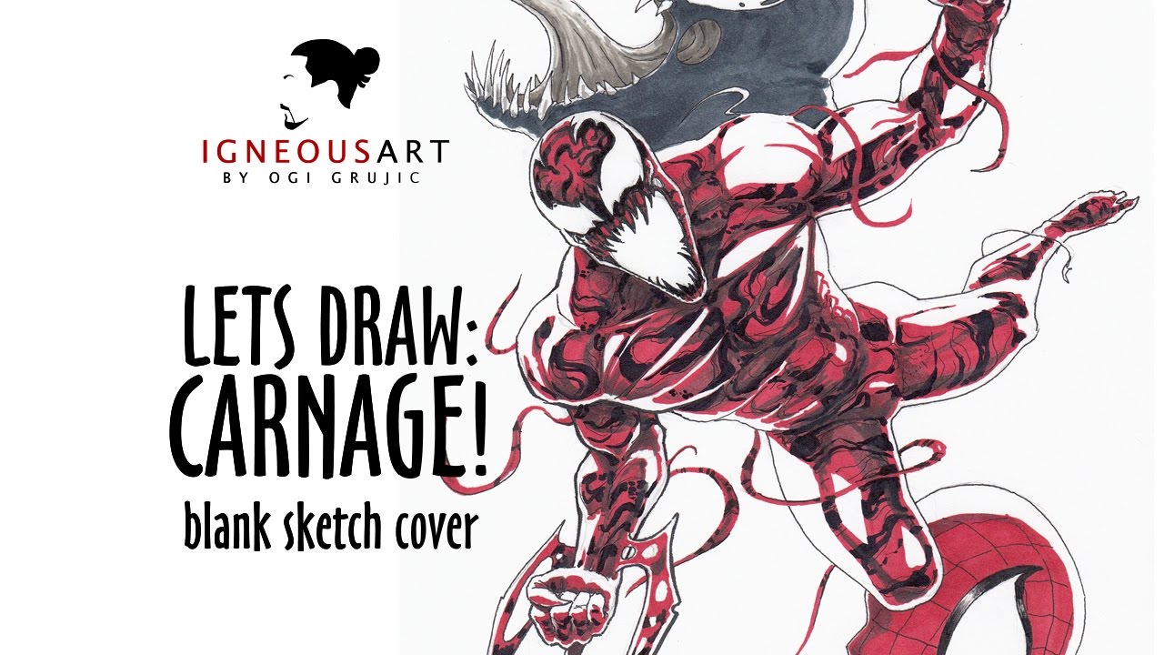 LETS DRAW: CARNAGE! sketch cover - YouTube