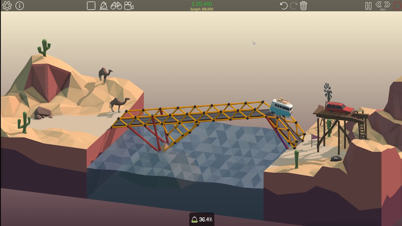 Poly Bridge 2-8 20m Split Drawbridge - YouTube