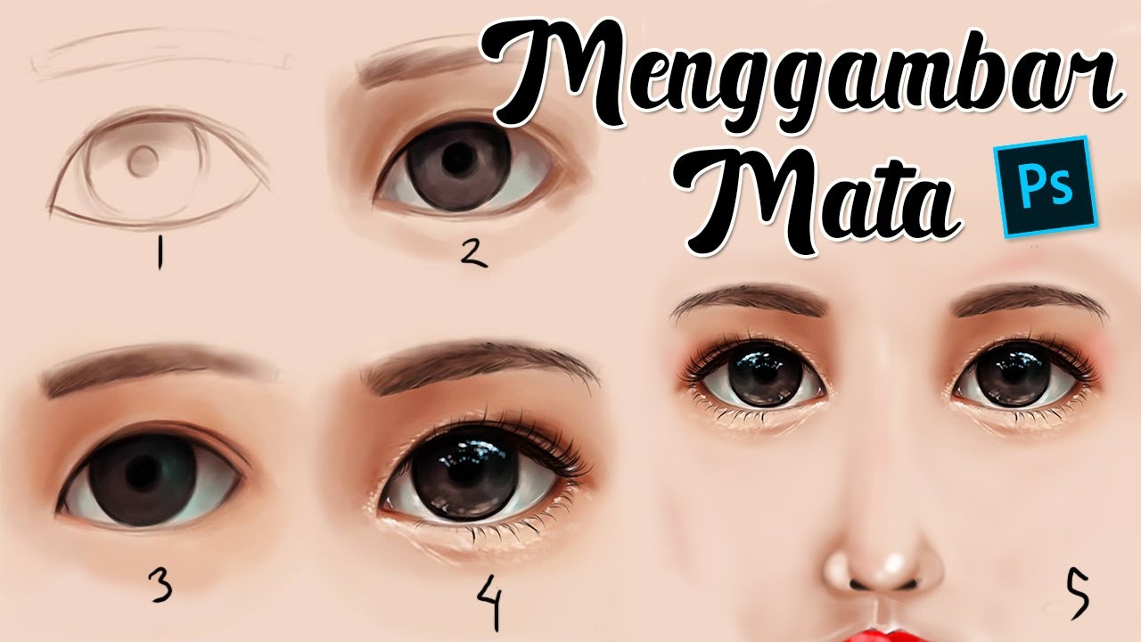Cara menggambar mata dengan mudah di Adobe Photoshop - YouTube