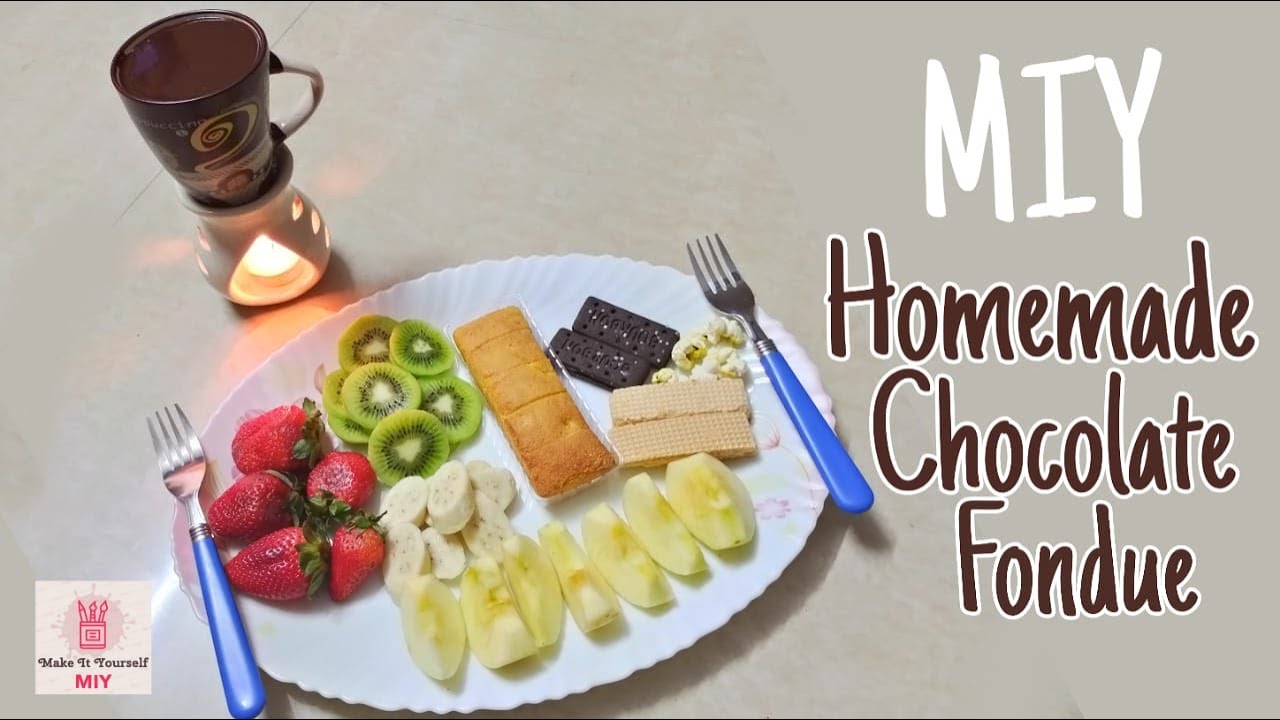 Homemade Chocolate Fondue Recipe | Fondue set-up using household items ...
