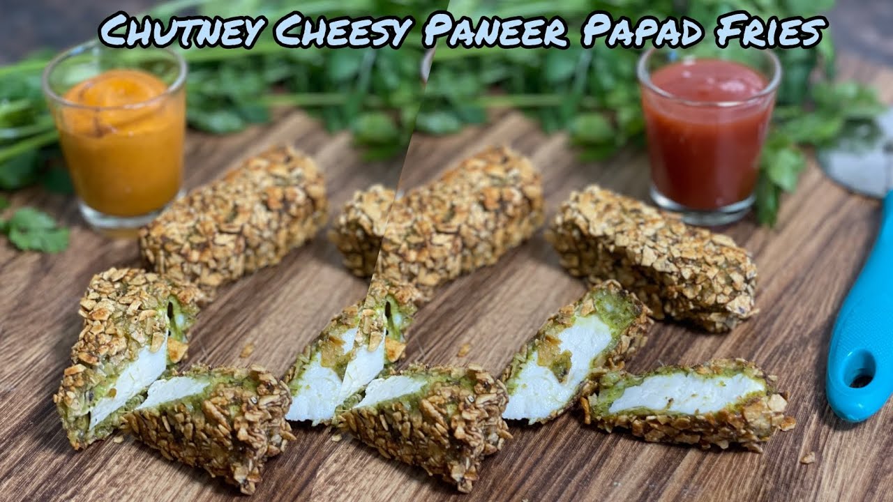 Chutney Cheesy Papad Paneer Fries || Paneer Party Snacks - YouTube