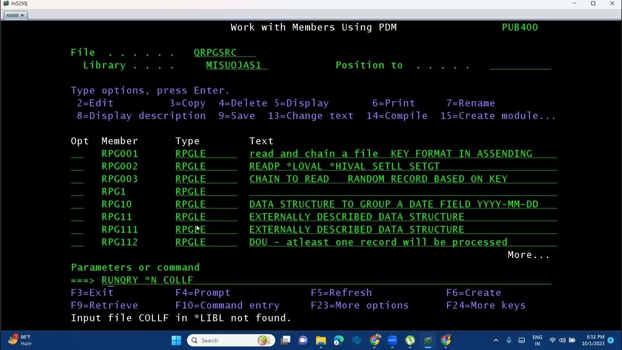 SETLL SETGT CHAIN READE READP - YouTube