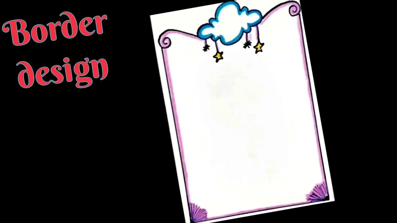 Clouds | stars | Simple border design on paper | border for projects ...