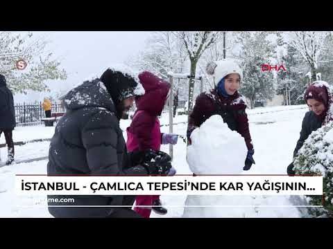 İstanbul - Çamlıca Tepesi'nde kar yağışının keyfini aileler çıkardı