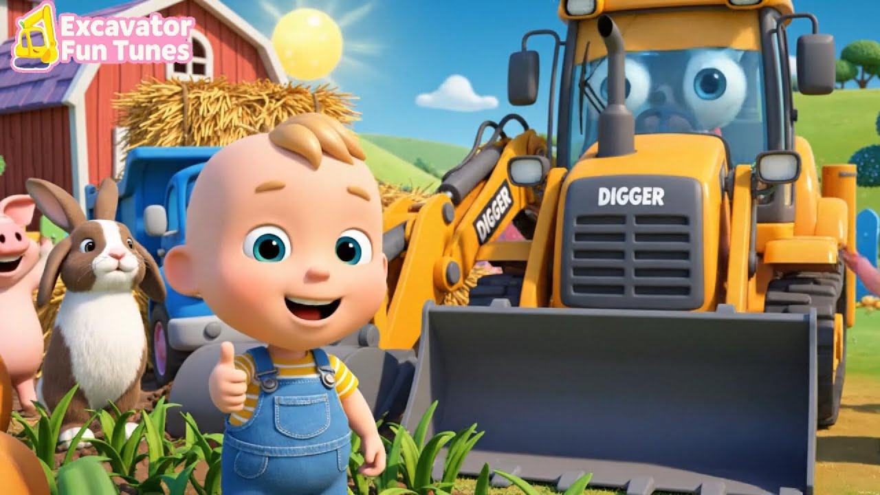 3D Digger Trucks & Fun Songs for Kids – Cartoon Construction Adventure ...