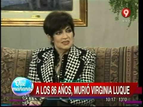 A los 86 años, murió Virginia Luque - YouTube
